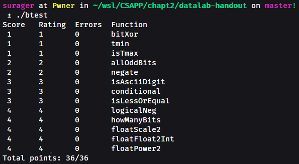 Csapp实验datalab · Surager
